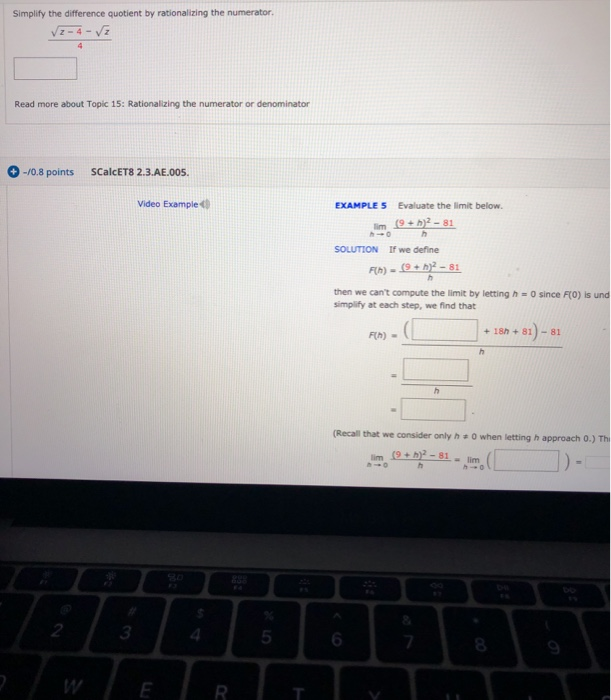 Solved Simplify the difference quotient by rationalizing the | Chegg.com