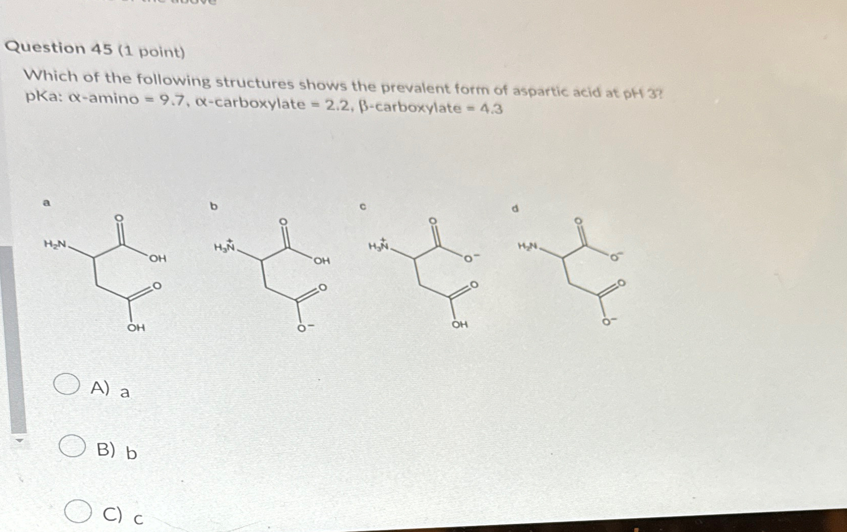 Solved Question 45 ( 1 ﻿point)Which of the following | Chegg.com