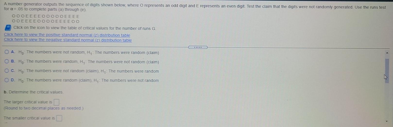 Solved A number generator outputs the sequence of digits | Chegg.com