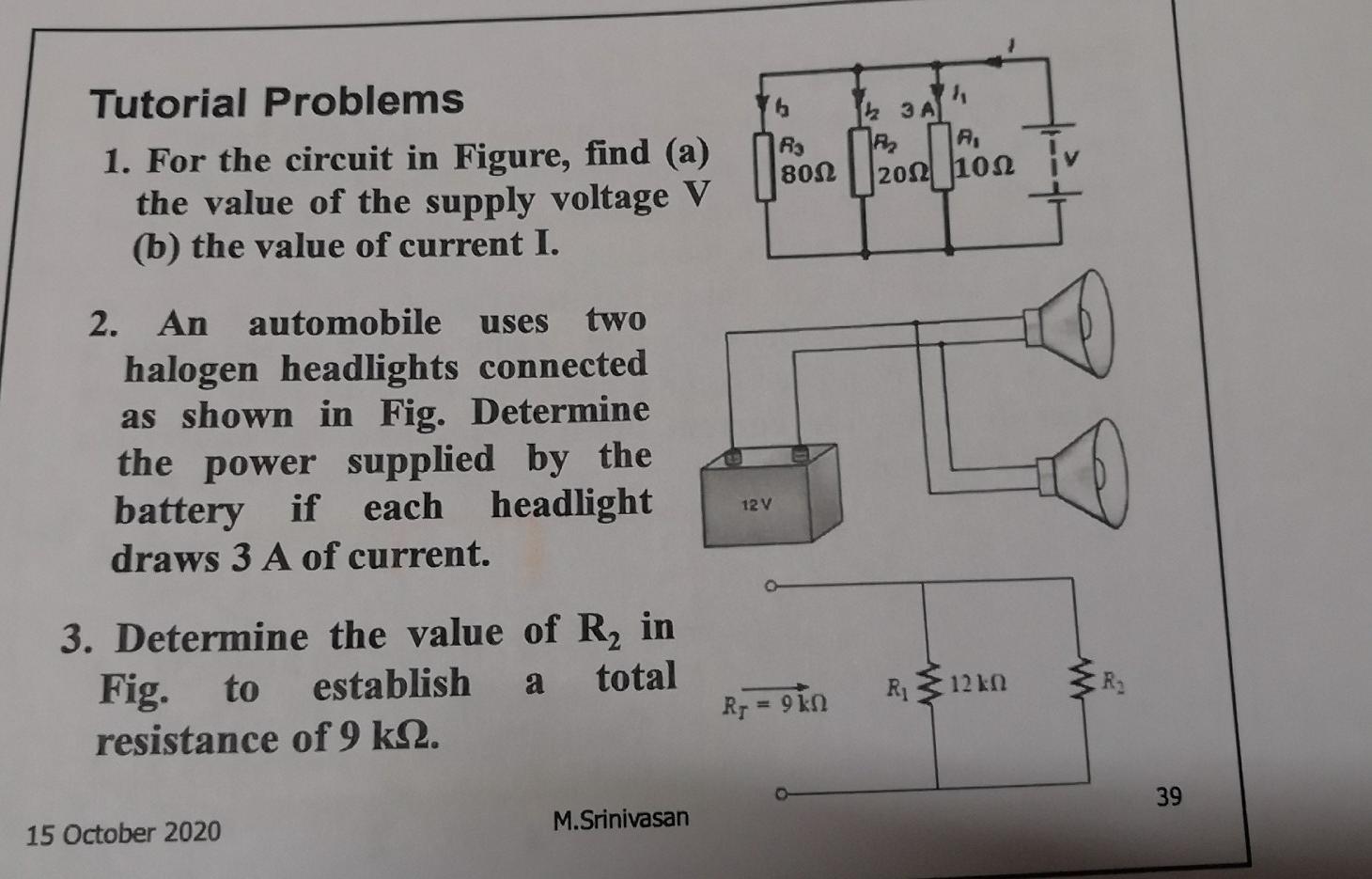 Solved 1 3A Tutorial Problems a the value of the supply | Chegg.com