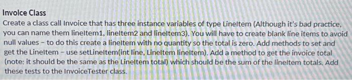 Solved Involce Class Create a class call Invoice that has | Chegg.com