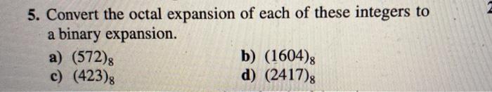Solved 3. Convert the binary expansion of each of these | Chegg.com
