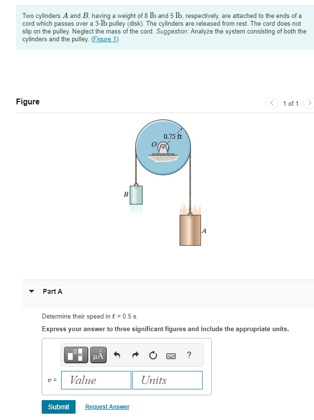 Solved cord which passes over a 3-lb pulley (disk). ﻿The | Chegg.com