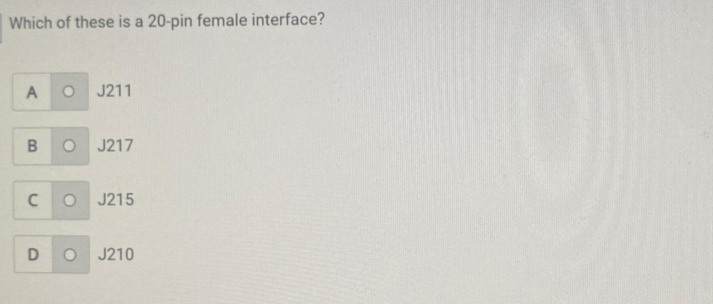 Solved Which of these is a 20-pin female | Chegg.com