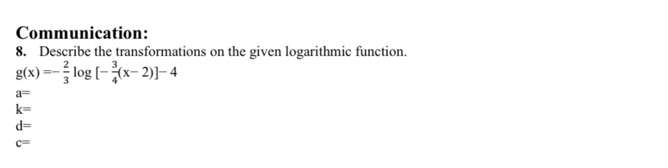 Solved Communication:8. ﻿Describe the transformations on the | Chegg.com