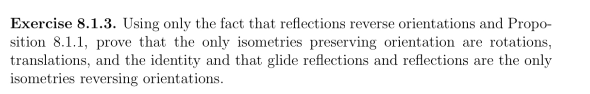 Exercise 8.1.3. ﻿Using only the fact that reflections | Chegg.com