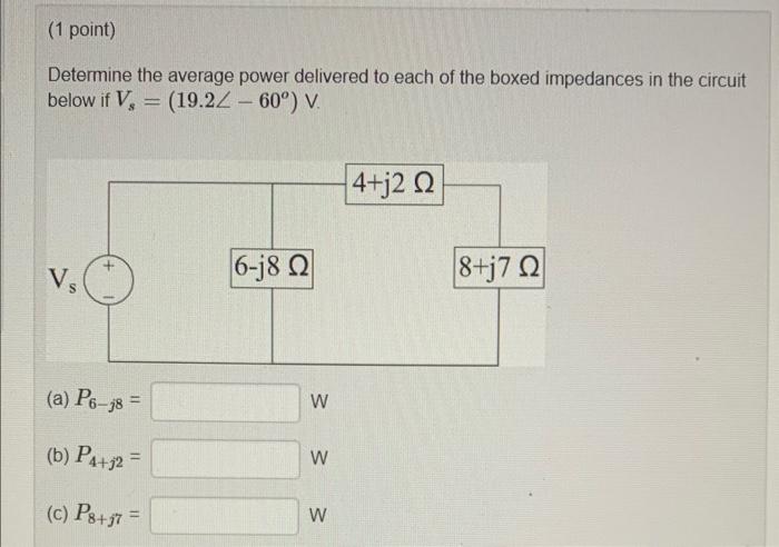 Solved Determine the average power delivered to each of the | Chegg.com