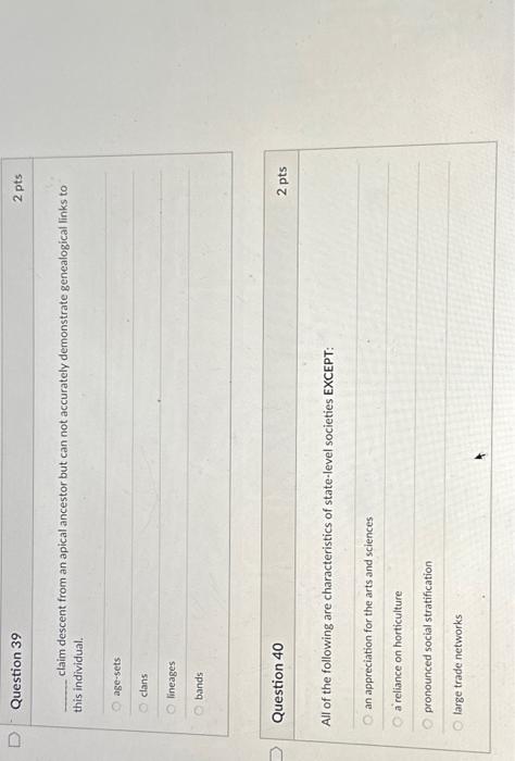 Question 35 2 pts All of the following statements | Chegg.com