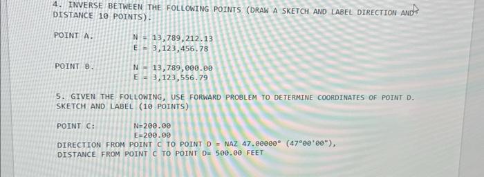 Solved 4. INVERSE BETWEEN THE FOLLOWING POINTS (DRAW A | Chegg.com