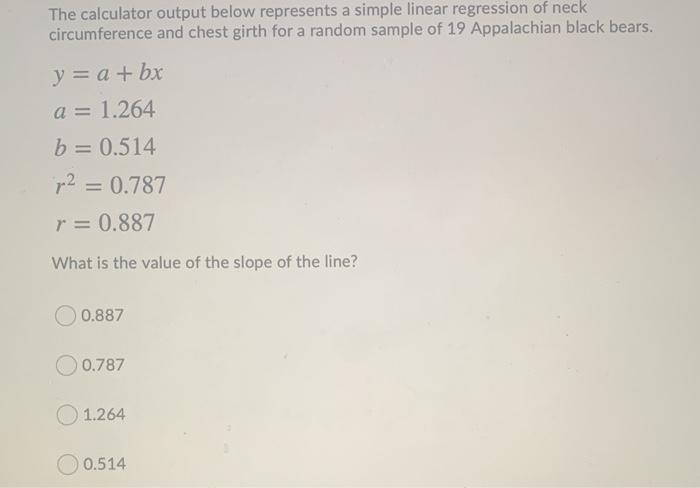 Solved The calculator output below represents a simple | Chegg.com