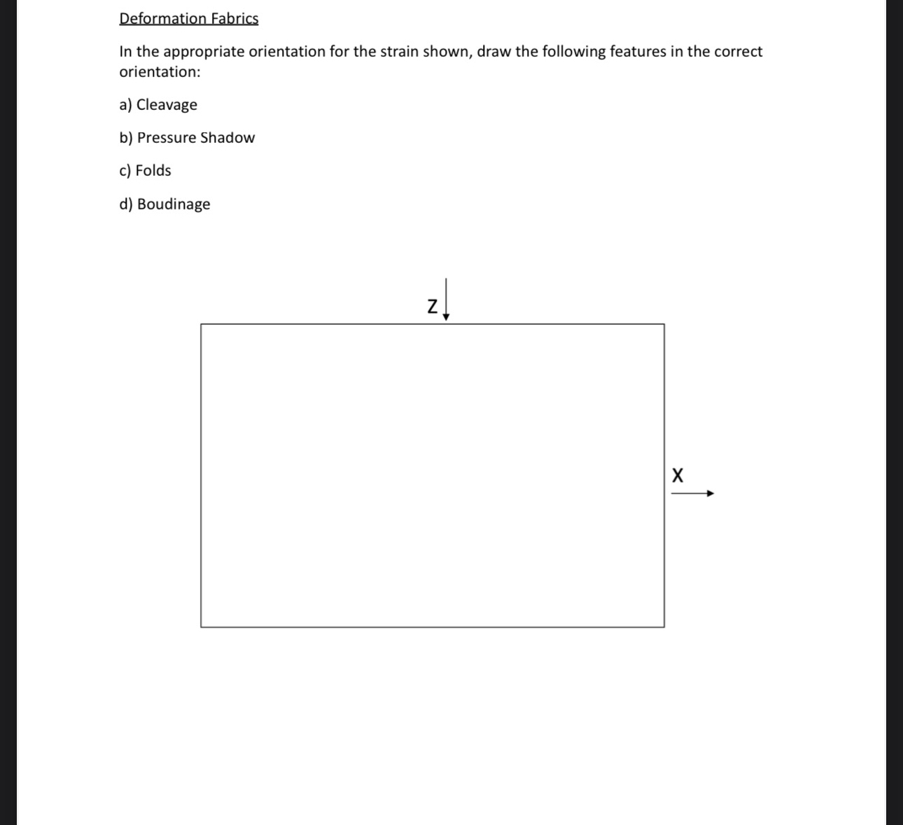 Solved Deformation FabricsIn the appropriate orientation for | Chegg.com