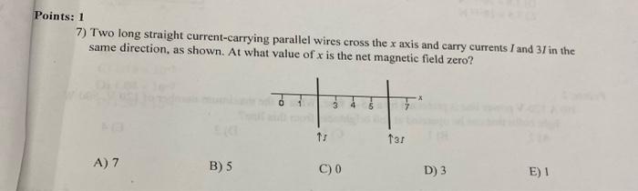 Solved 7) Two long straight current-carrying parallel wires | Chegg.com