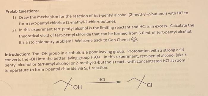 Solved Prelab Questions: 1) Draw the mechanism for the | Chegg.com