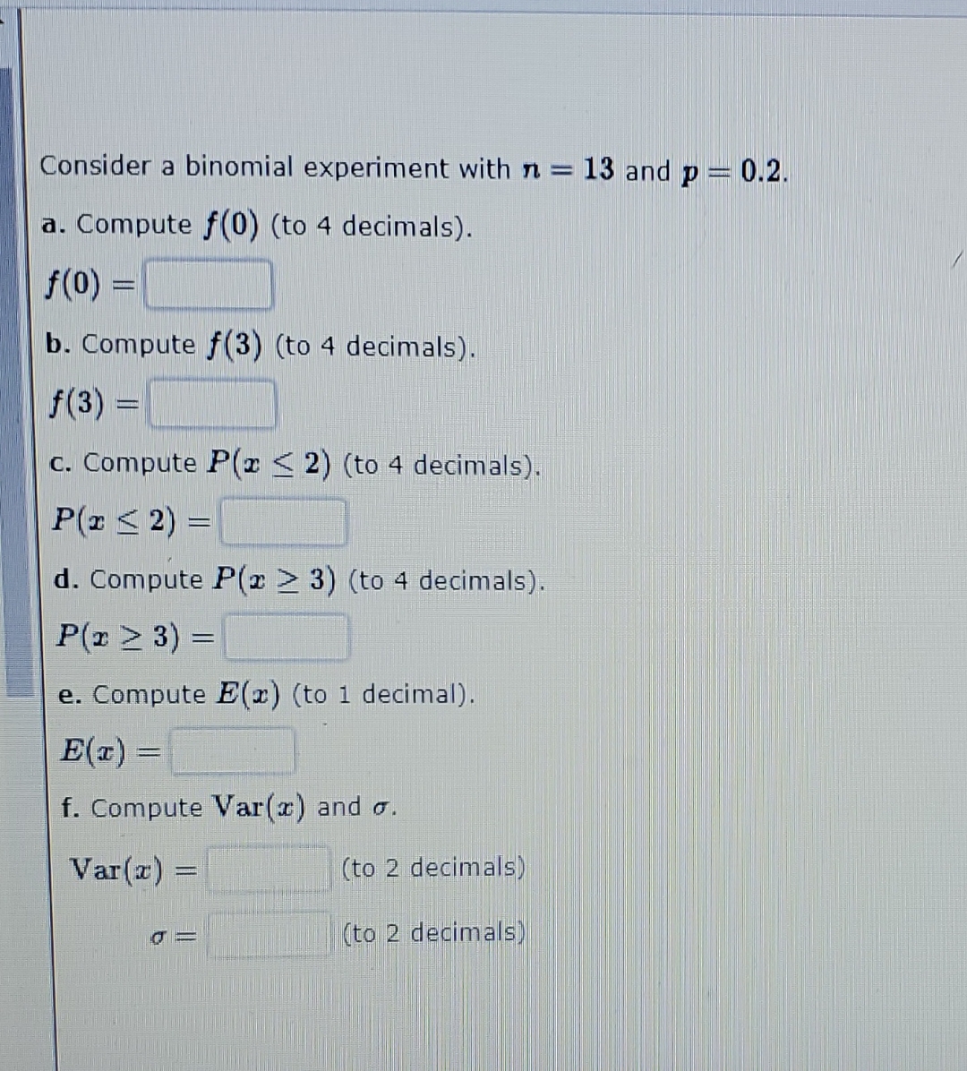 Solved Consider a binomial experiment with n=13 ﻿and | Chegg.com
