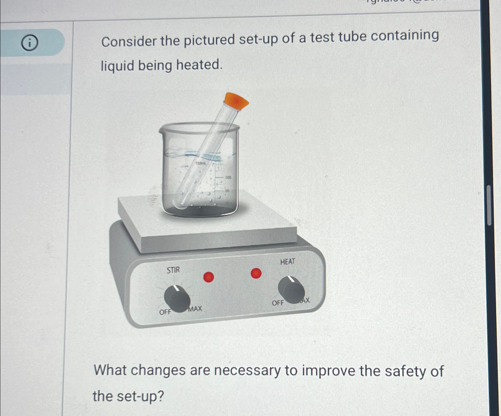 Solved (i) ﻿Consider the pictured set-up of a test tube | Chegg.com