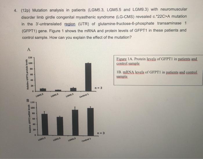 Solved 4. (12p) Mutation analysis in patients (LGM5.3, | Chegg.com