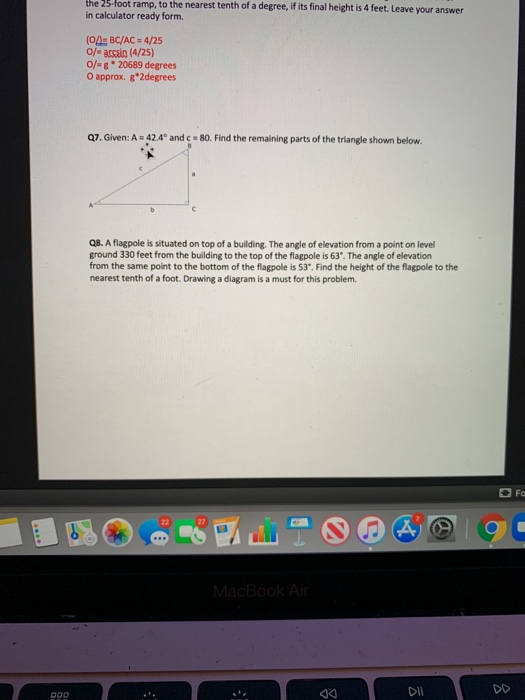 Solved the 25-foot ramp, to the nearest tenth of a degree, | Chegg.com