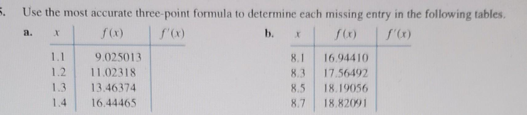 Solved Use the most accurate three-point formula to | Chegg.com