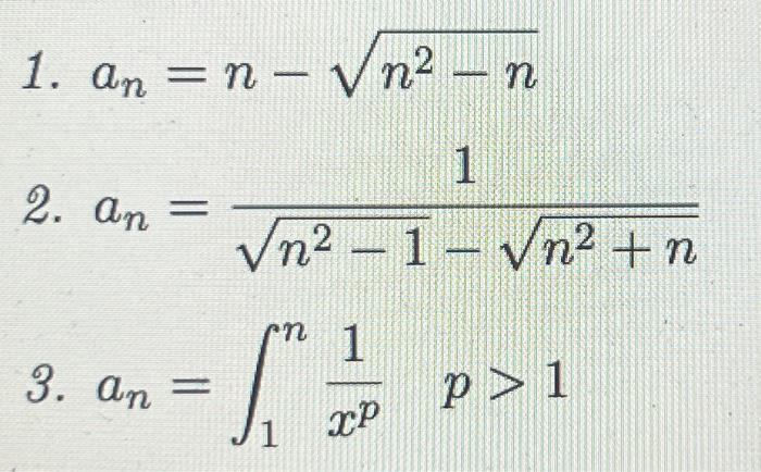 Solved Which of the following sequences converge, and which | Chegg.com