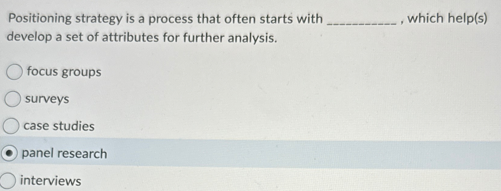 Solved Positioning strategy is a process that often starts | Chegg.com