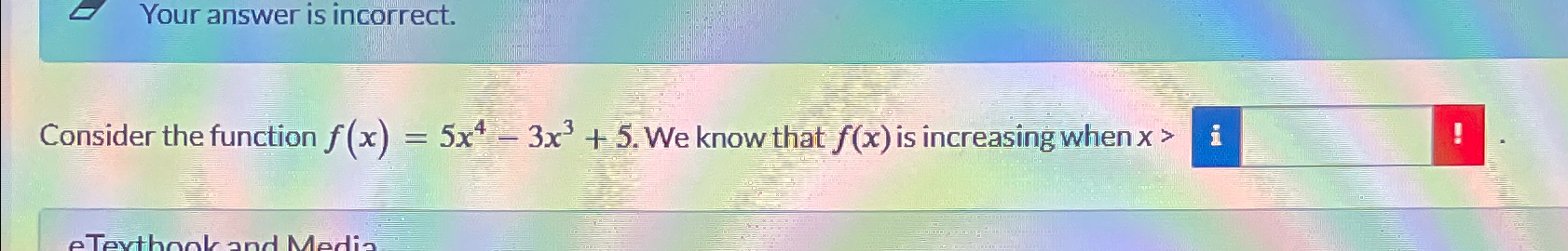 Solved Your answer is incorrect.Consider the function | Chegg.com Solved Your answer is incorrect.Consider the function | Chegg.com