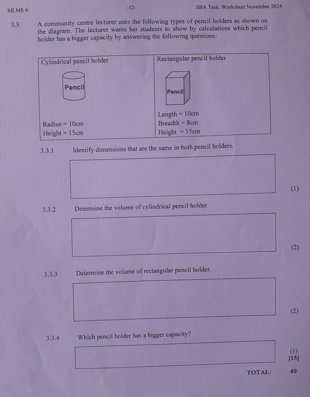 Solved MLMS 4-12-SBA Task: Worksheet November 20243.3 ﻿A | Chegg.com
