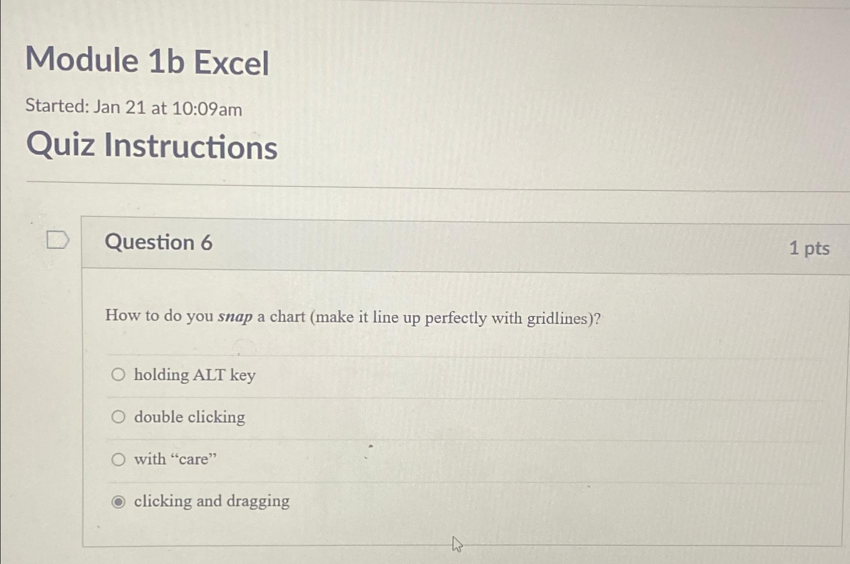 Solved Module 1b ExcelQuiz InstructionsQuestion 61 ﻿ptsHow | Chegg.com