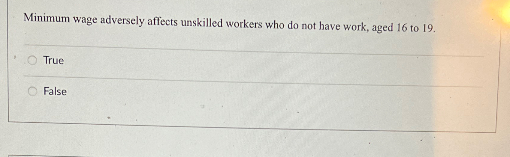 Solved Minimum wage adversely affects unskilled workers who | Chegg.com