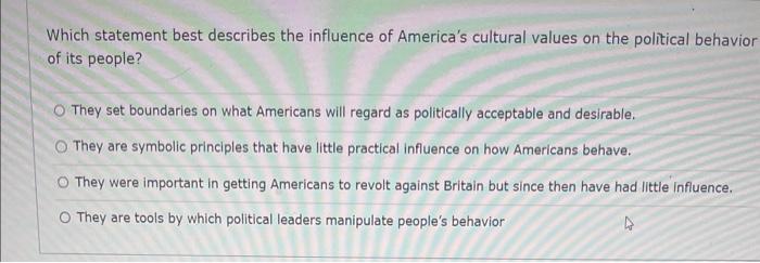 Which influence has not had an important role in the | Chegg.com