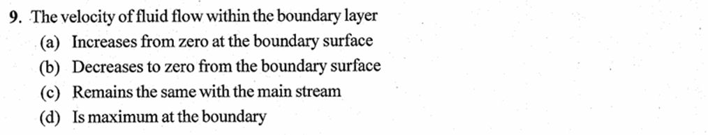 Solved The velocity of ﻿fluid flow within the boundary | Chegg.com