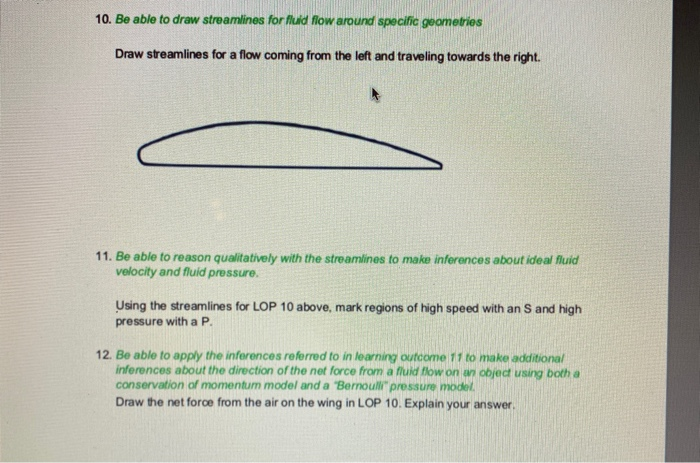 Solved 10. Be able to draw streamlines for fluid flow around | Chegg.com
