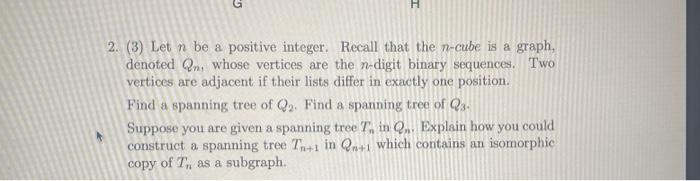 Solved 2. (3) Let n be a positive integer. Recall that the | Chegg.com
