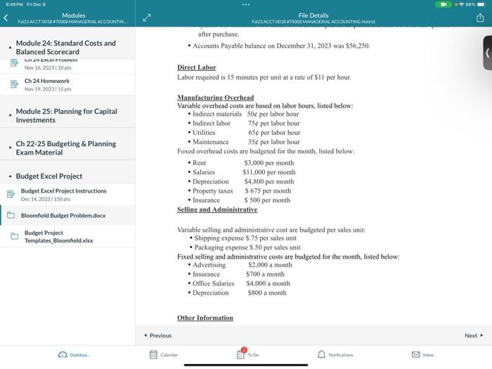please help me find (1) Overhead budget and(2) | Chegg.com