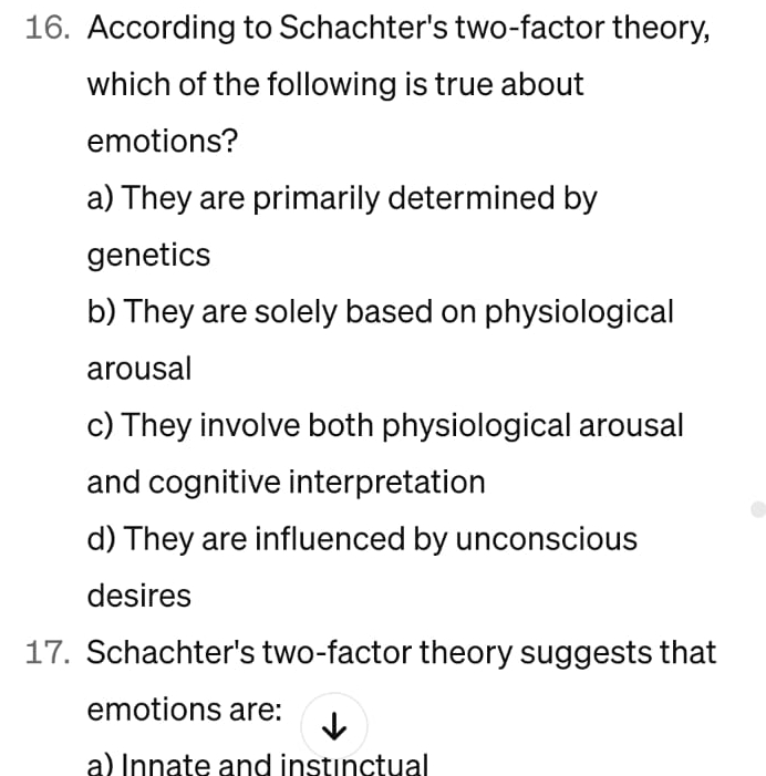 Solved According to Schachter's two-factor theory, which of | Chegg.com