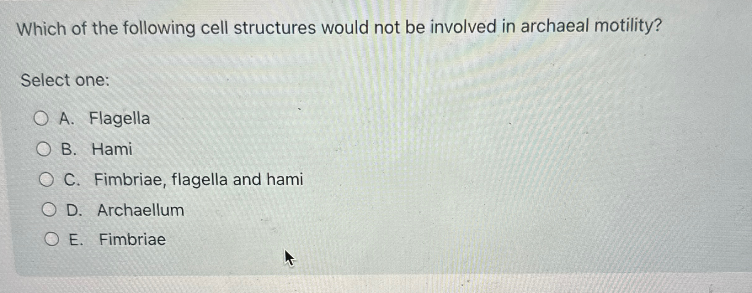 Solved Which of the following cell structures would not be | Chegg.com