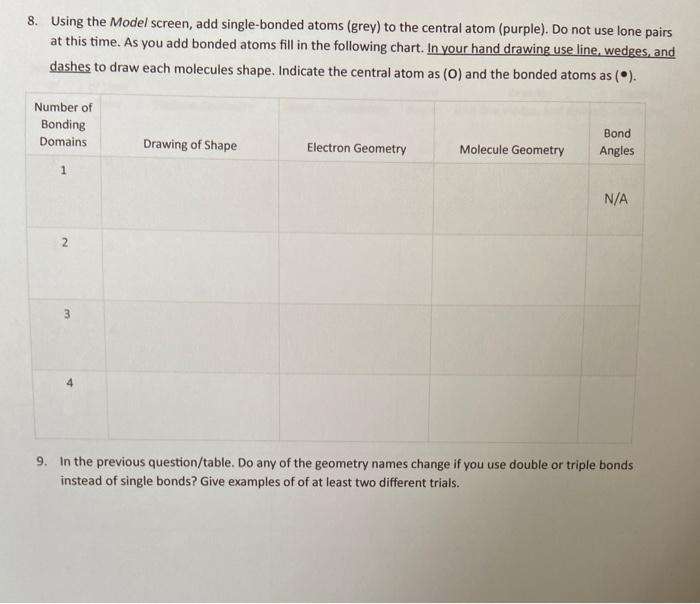 Solved Part 2: Drawing Molecules to show 3-dimensionality | Chegg.com
