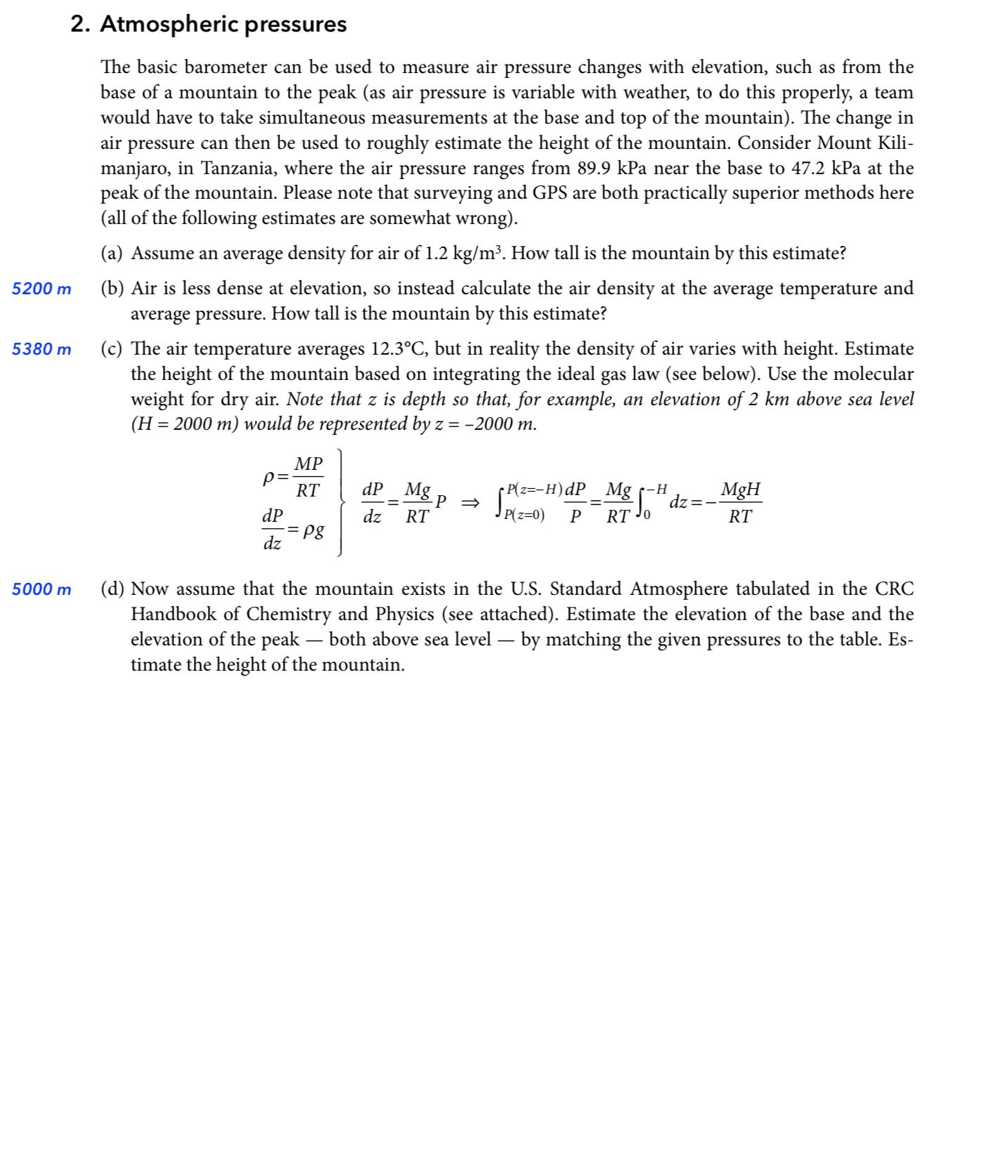 Solved Atmospheric pressuresThe basic barometer can be used | Chegg.com