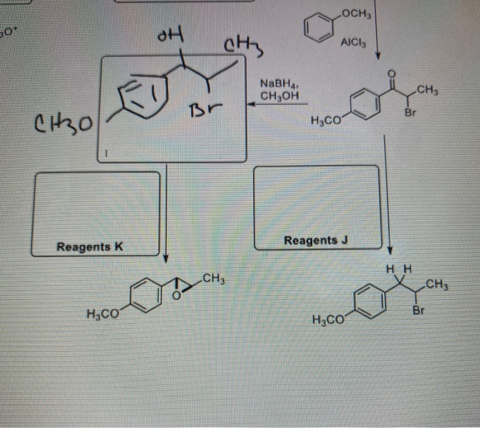 Solved OCH3 зо. AICI NaBHA. CH3OH CH3 ISI cho н,со Reagents | Chegg.com