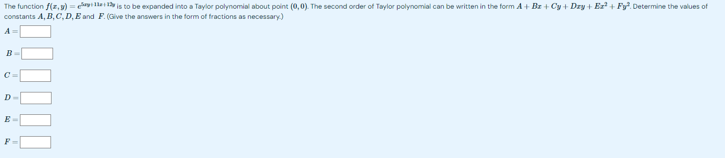 Solved constants A,B,C,D,E ﻿and F. (Give the answers in the | Chegg.com