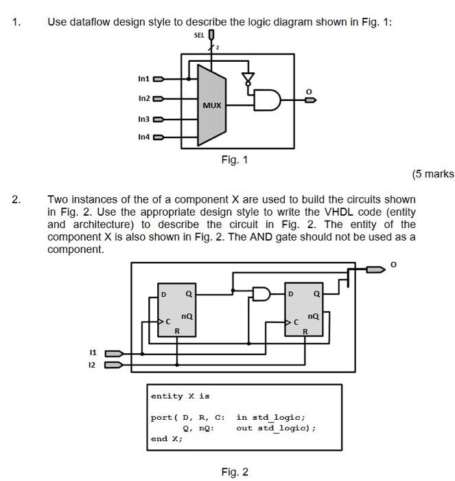 Solved 1. Use dataflow design style to describe the logic | Chegg.com