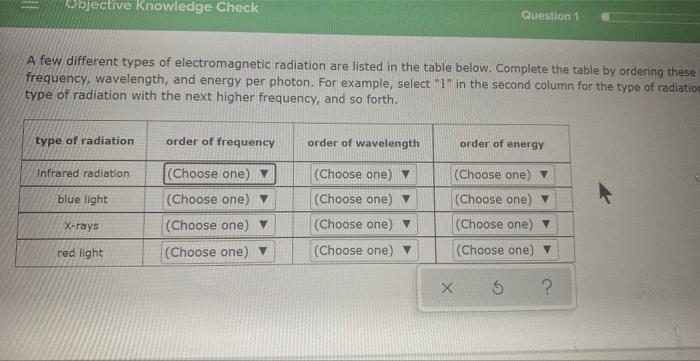Solved Objective knowledge Check Question 1 A few different | Chegg.com
