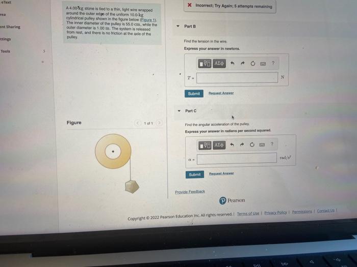 Solved A 4.00-kg stone is tied to a thin, light wre wrapped | Chegg.com