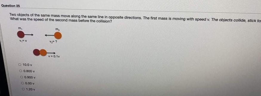 Solved Question 25 Two objects of the same mass move along | Chegg.com
