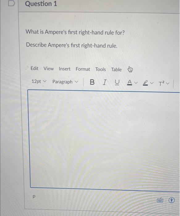 Solved What is Ampere's first right-hand rule for? Describe | Chegg.com