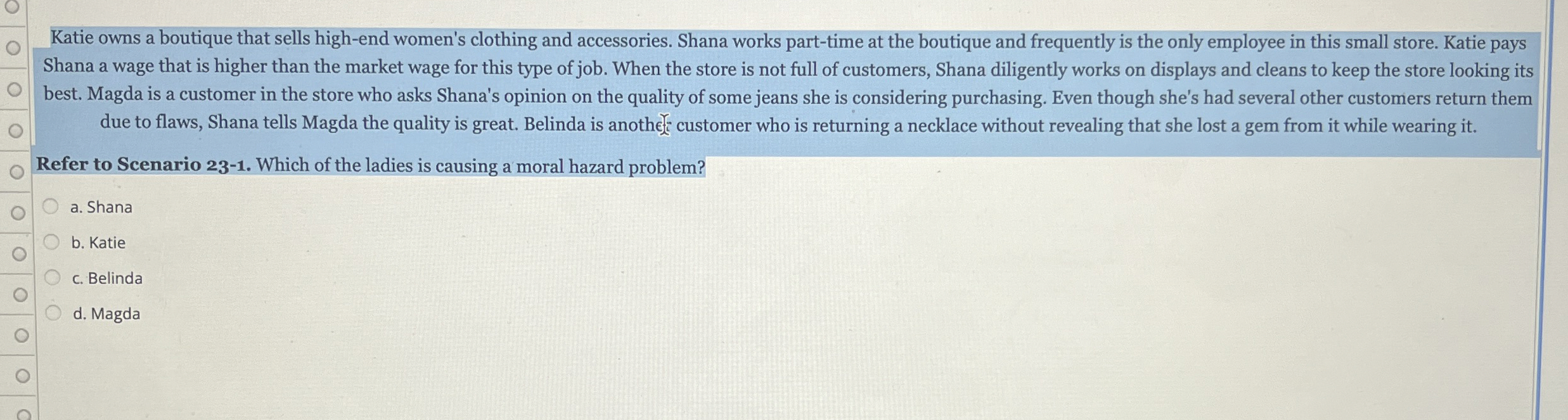 Solved Katie owns a boutique that sells high-end women's | Chegg.com