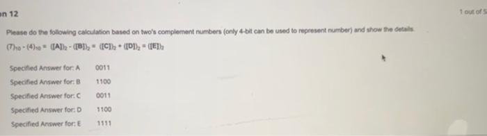Solved Please do the following calculation based on two's | Chegg.com