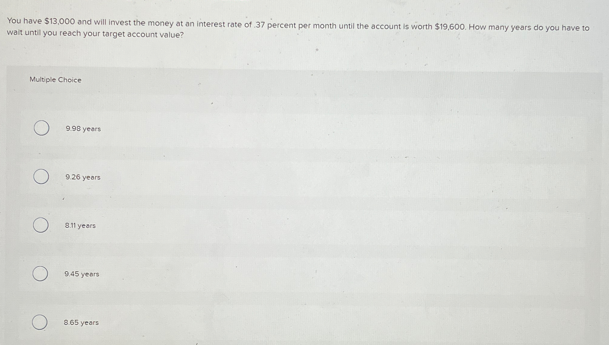 Solved You have $13,000 ﻿and will invest the money at an | Chegg.com