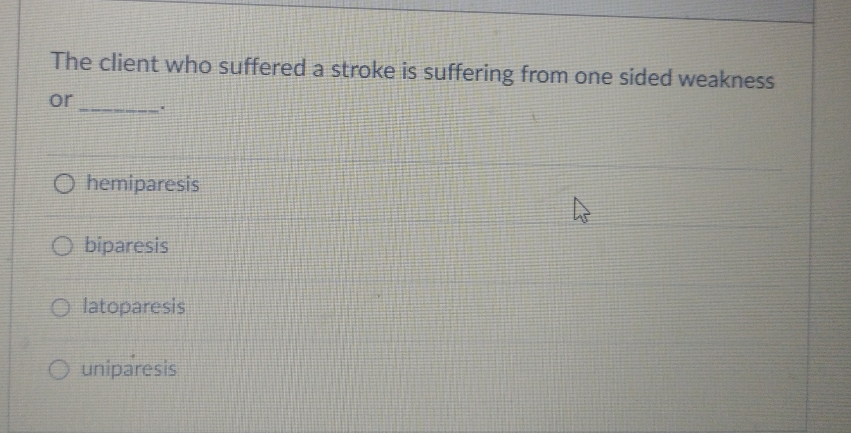Solved The client who suffered a stroke is suffering from | Chegg.com
