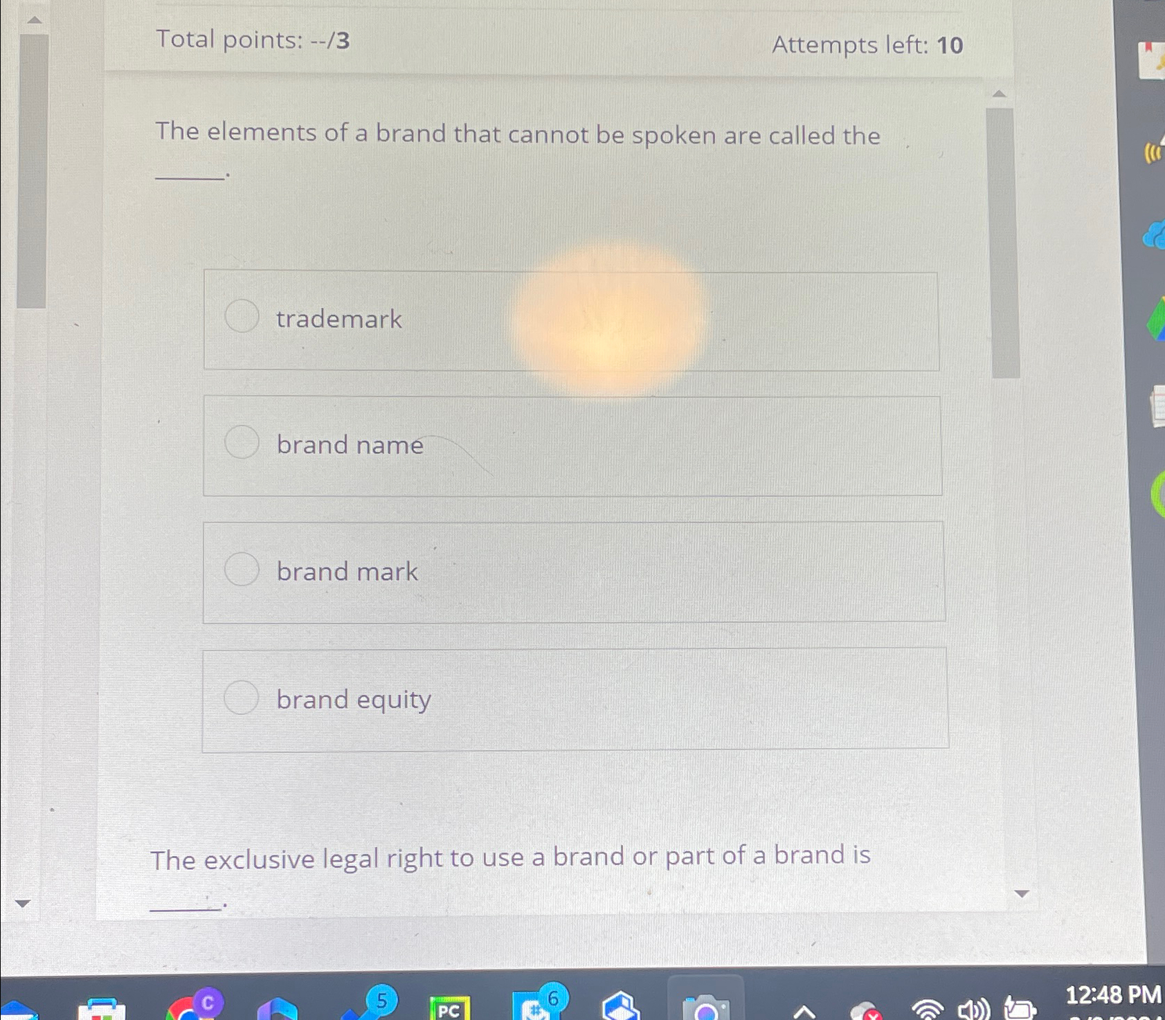 Solved Total points: --/3Attempts left: 10The elements of a | Chegg.com