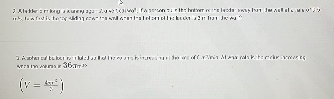 Solved A ladder 5m ﻿long is leaning against a vertical wall. | Chegg.com